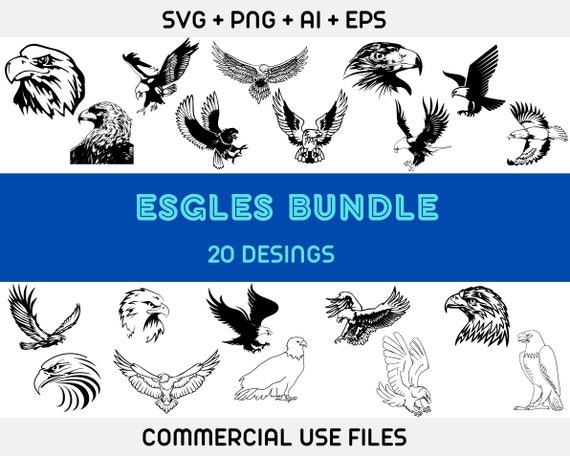 Eagle svg tête daigle svg silhouette daigle aigle féroce - Etsy France