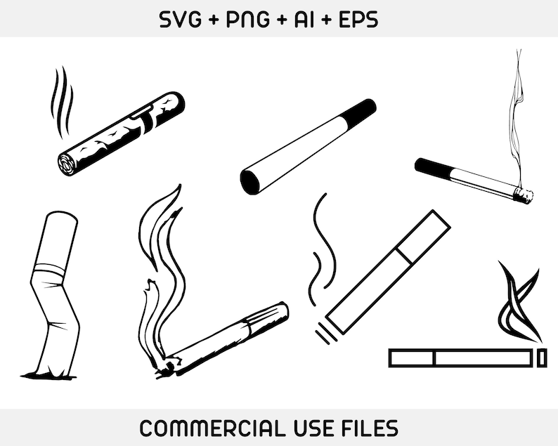Cigarettes Svg File Cigarette Svg Cigarette Clipart - Etsy