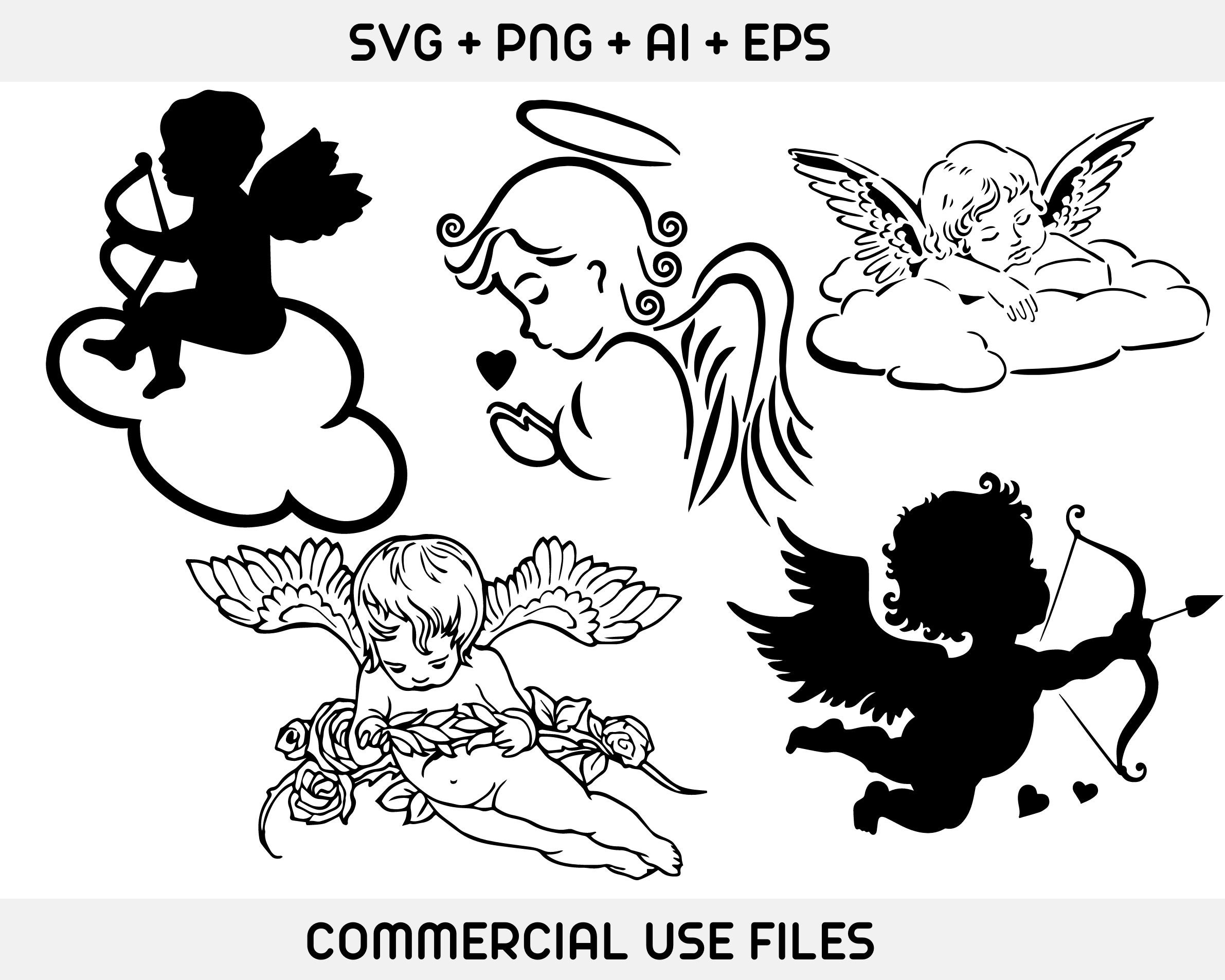 Angels Bundle Svg, Christmas Angels Svg, Christmas Decoration Svg ...