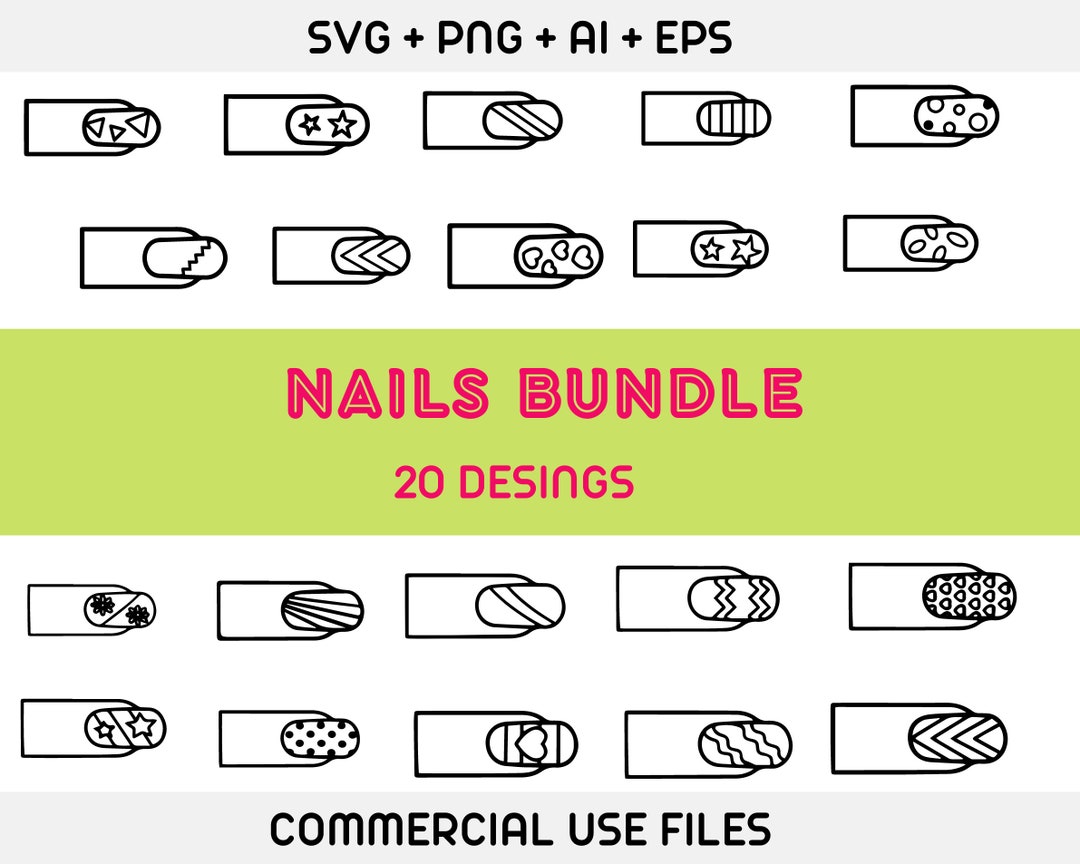 Nail Svg Bundle, Nails Svg, Nails Print Svg, Nail Design Svg, Nail Cut ...