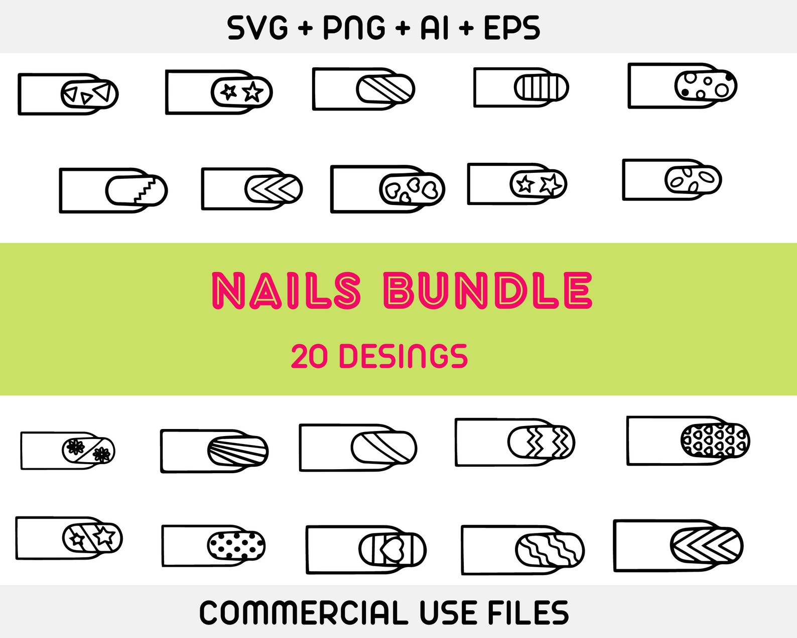 Nail Svg Bundle Nails Svg Nails Print Svg Nail Design Svg - Etsy