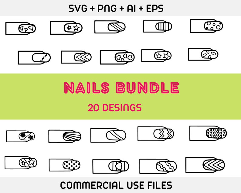Nail Svg Bundle Nails Svg Nails Print Svg Nail Design Svg - Etsy