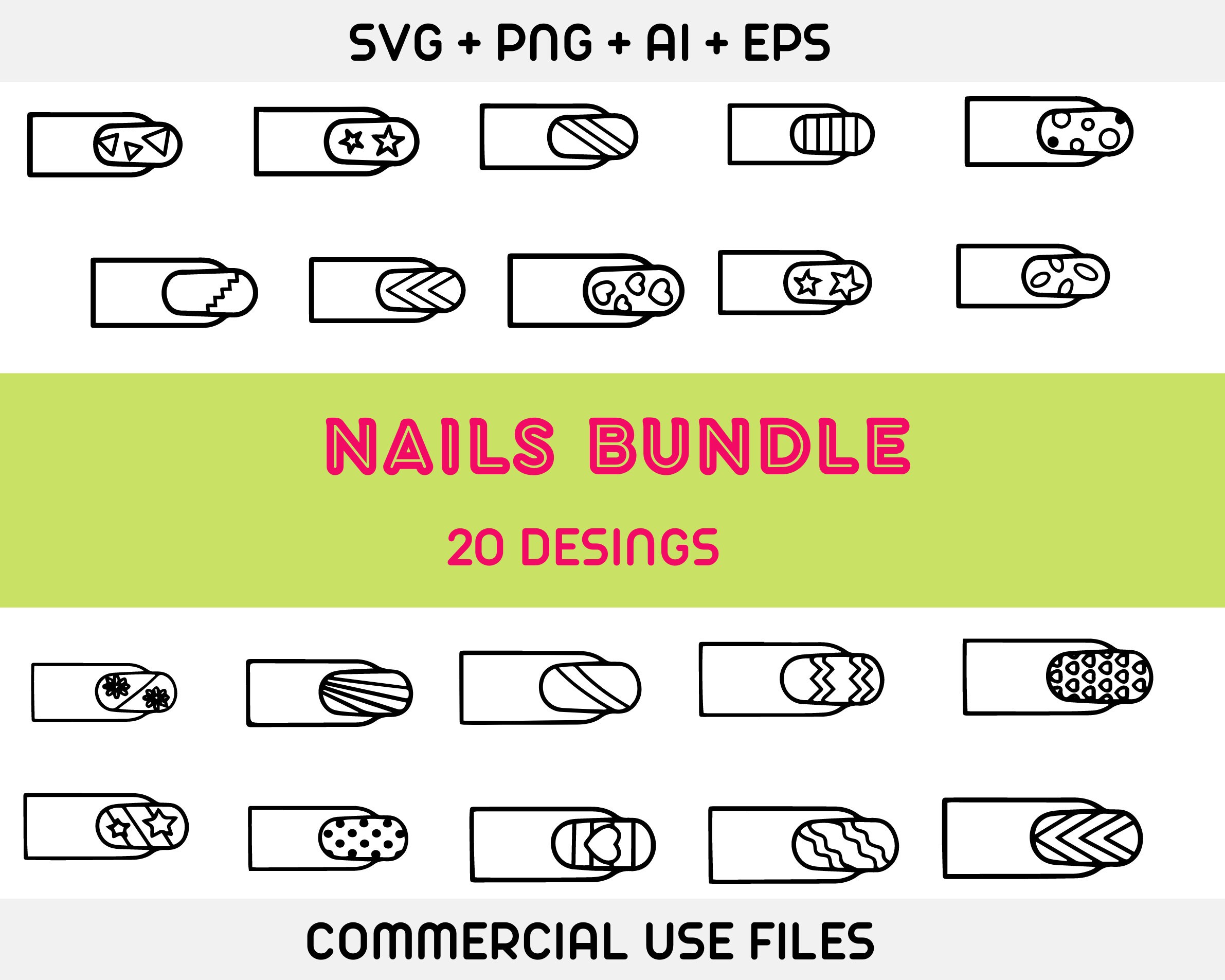 Nail Svg Bundle Nails Svg Nails Print Svg Nail Design Svg - Etsy