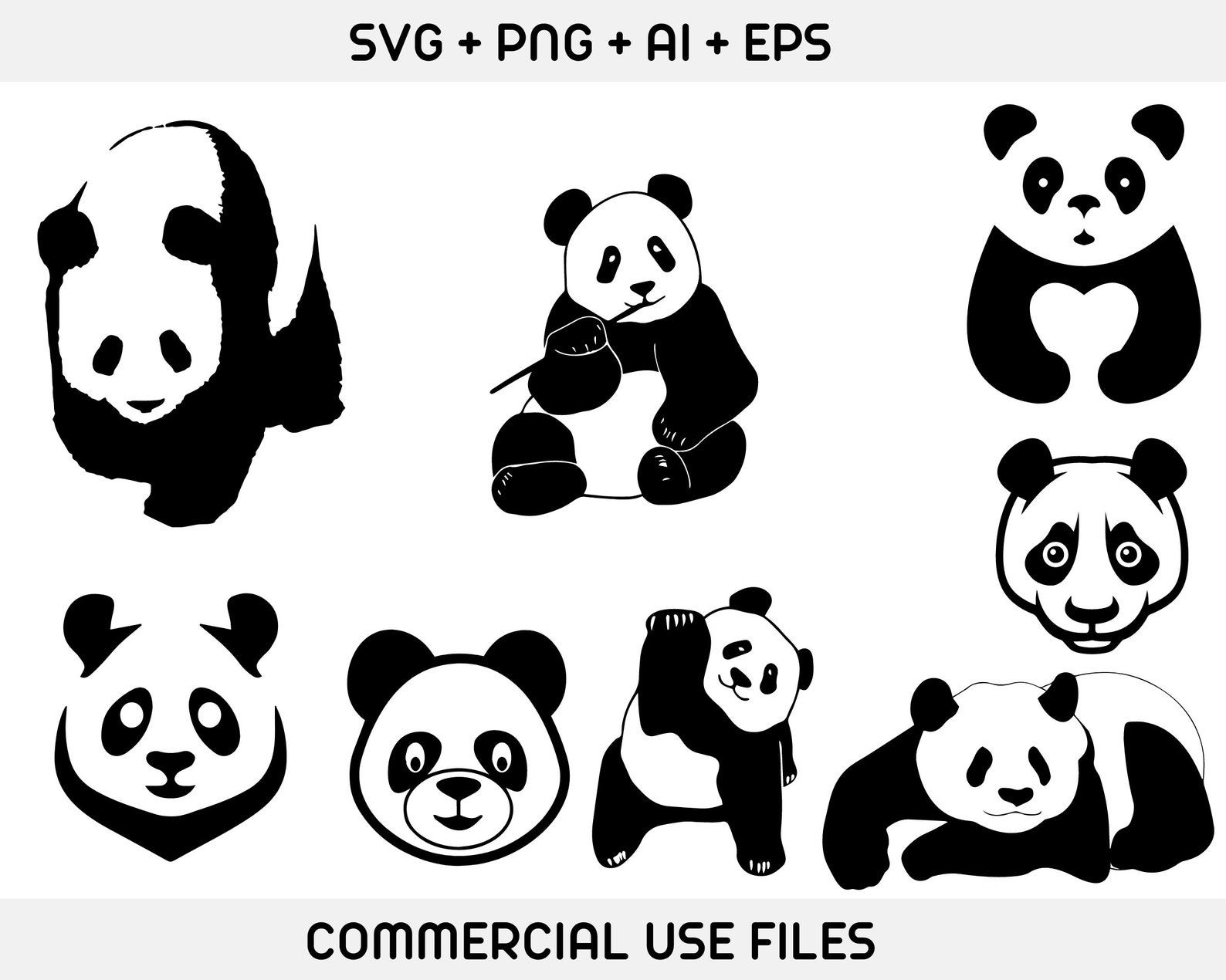 Panda Bear SVG Panda Sv Bear Svg Cute Panda Svg Panda - Etsy