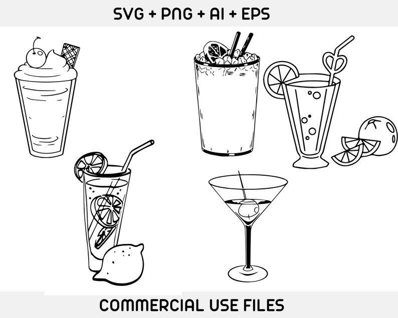 Cocktails SVG Cocktail Party SVG Cocktail Clipart Cocktail - Etsy