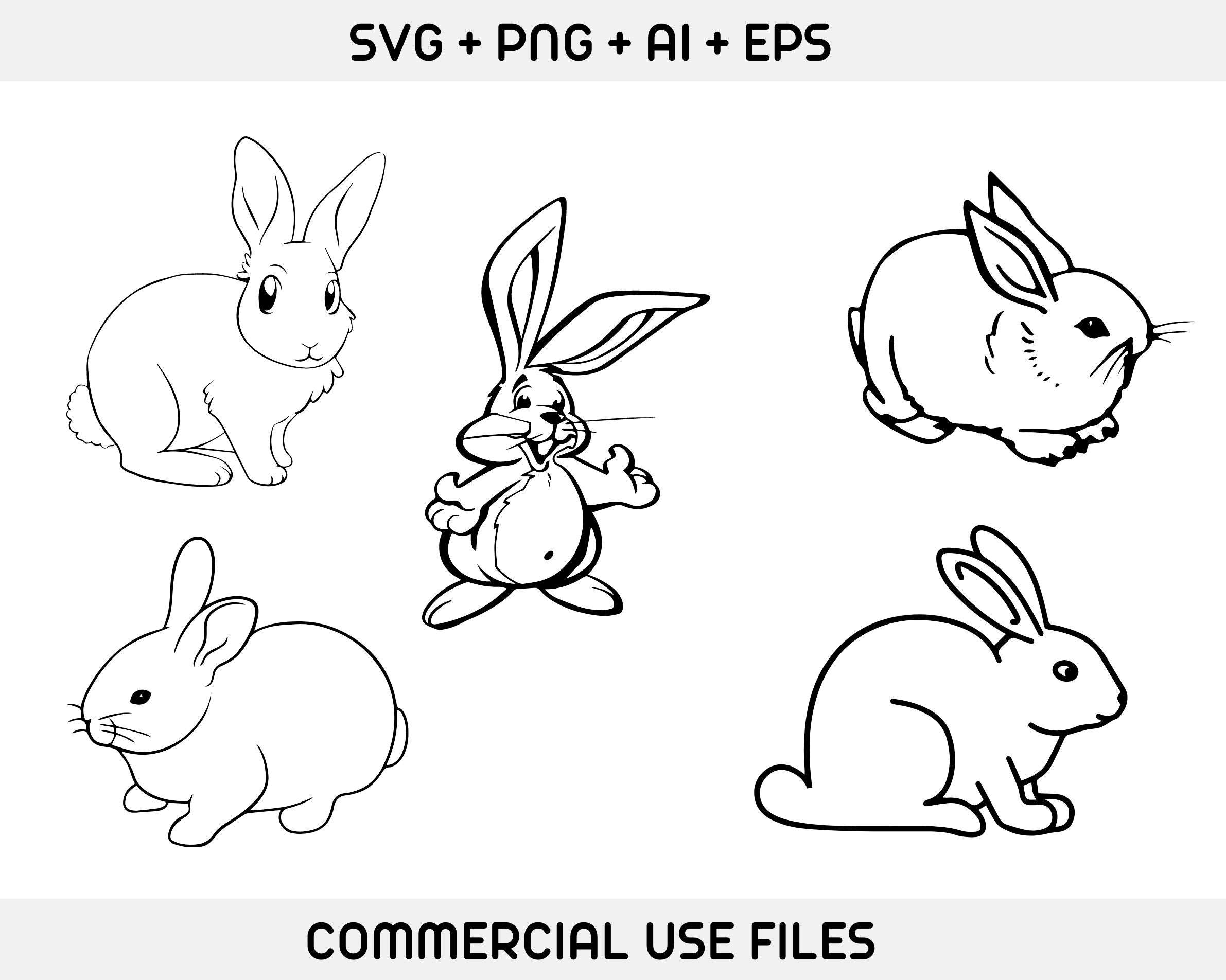Rabbit Svg Bundle Rabbit Svg Rabbit Clipart Cute Rabbit - Etsy