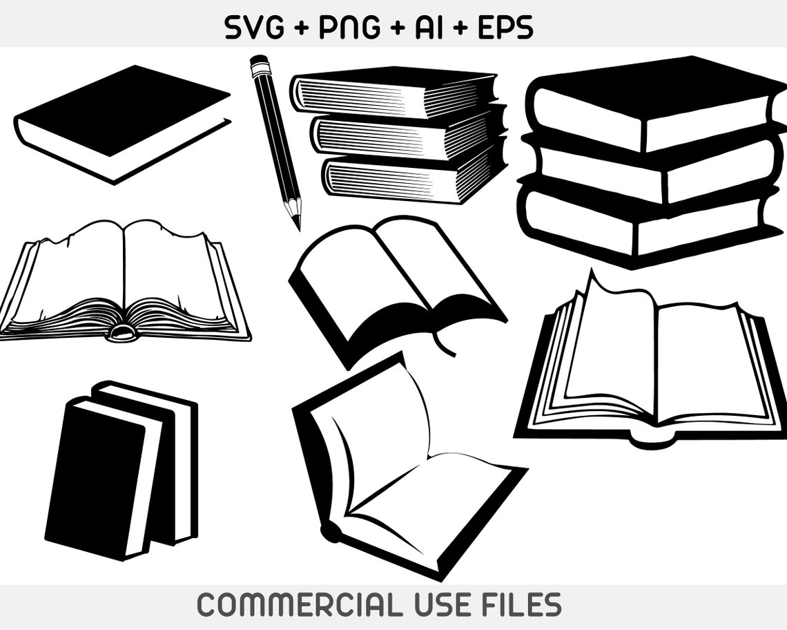 Book SVG Open Book SVG Library SVG School Svg Monogram - Etsy