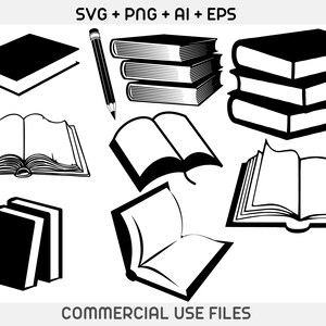 Book SVG, Open Book SVG , Library SVG , School Svg , Monogram , Clipart ...