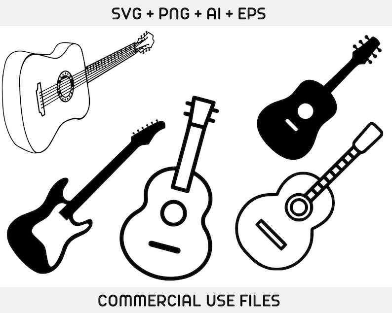 Guitar Bundle Svg guitar Svg Guitars Svg Instruments - Etsy