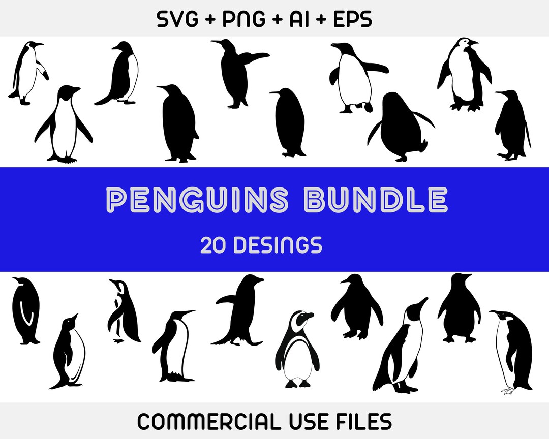 Penguin SVG, Penguin SVG Bundle, Penguin Clipart, Penguin Silhouette ...