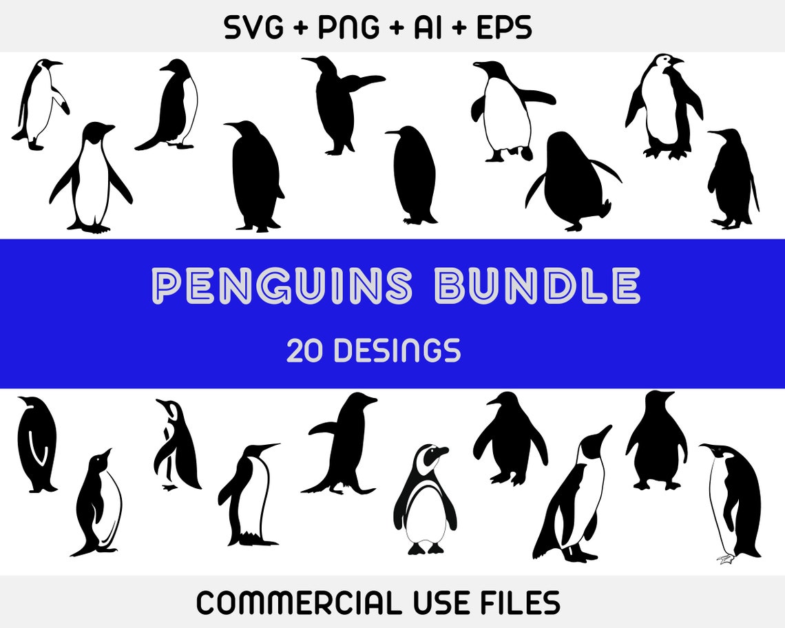 Penguin SVG Penguin SVG Bundle Penguin Clipart Penguin - Etsy