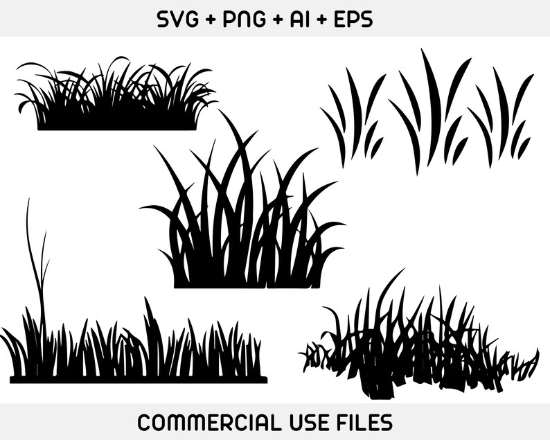 GRASS SVG BUNDLE, Grass Svg Clipart, Wild Grass Svg Cut Files for ...