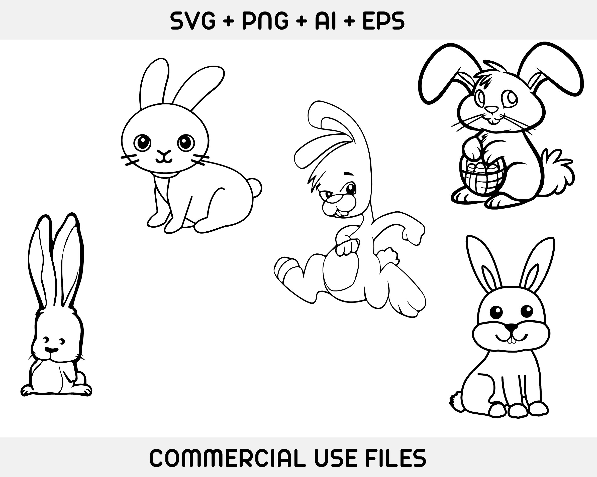 Rabbit Svg Bundle Rabbit Svg Rabbit Clipart Cute Rabbit - Etsy