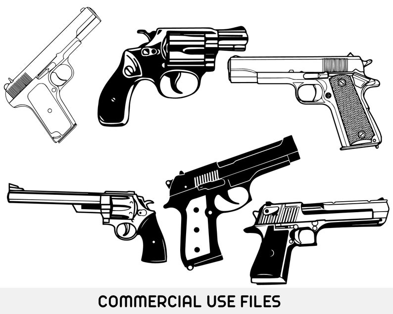 Guns SVG, Military Weapon Svg, Pistol Svg, Weapon Svg, Clipart ...