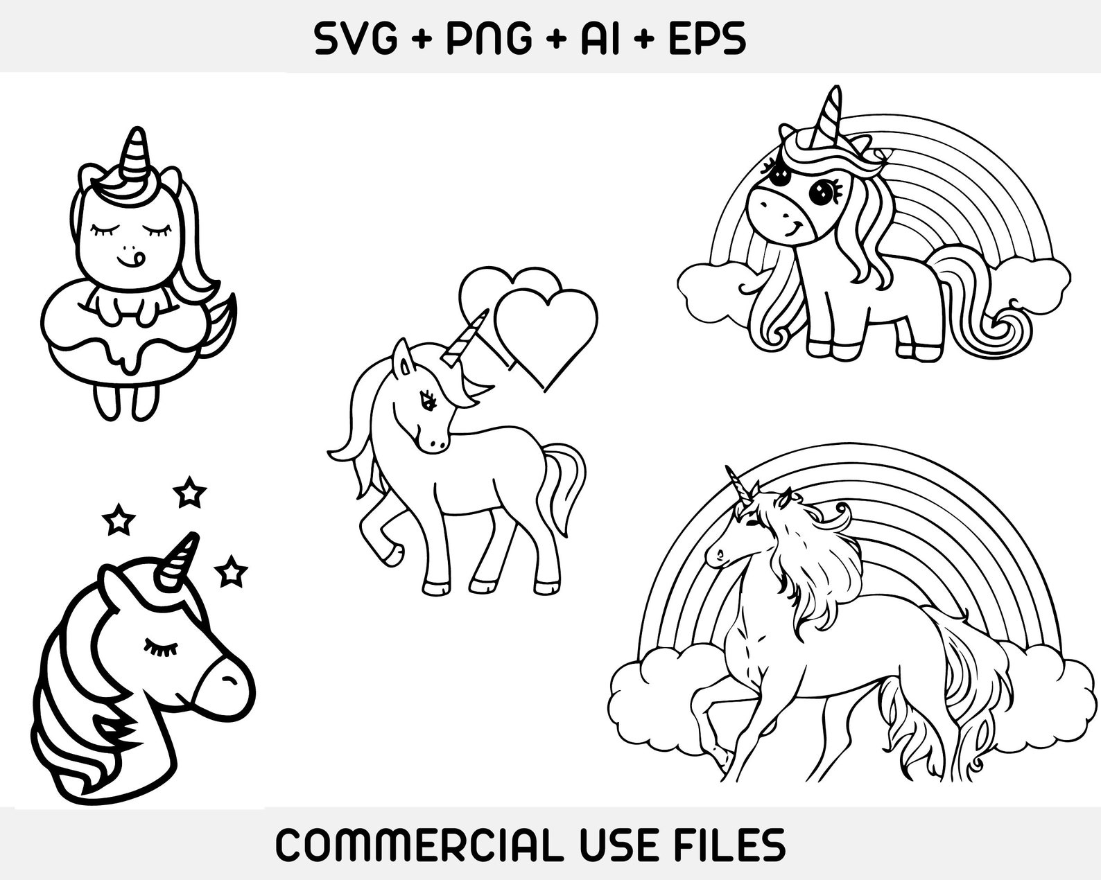 Unicorn Bundle Svg Bundle Svg Unicorn Horn Unicorn Clipart - Etsy