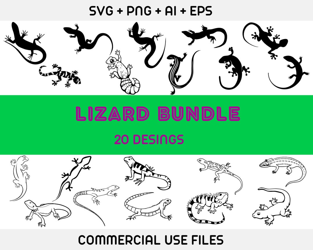 Lizard SVG Bundle, Gecko Svg, Reptile Svg, Lizard Clipart, Lizard ...