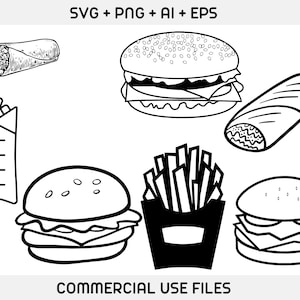 Fast Food Svg Bundle,fast Food Clipart, Fast Food Svg, Burger Svg,hot ...