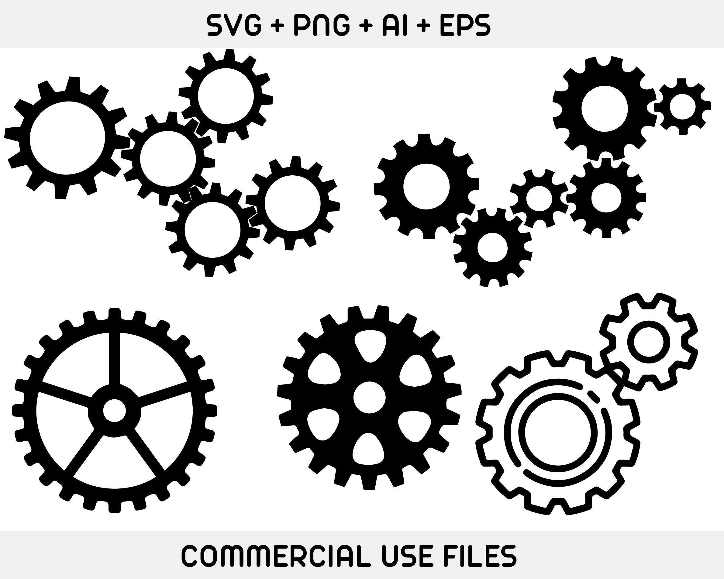 Gears Svg Bundle Gears Svg Steampunk Svgcog Wheels Etsy