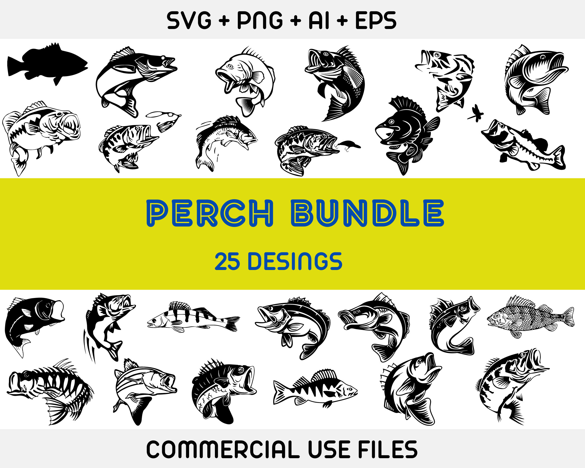 Perch Fish Svg Fishing Svgperch Svg Bundle Perch Clipart - Etsy Australia