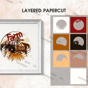 Farm Village Light Box Template, Horse Shadow Box, Tractor Shadow Box ...