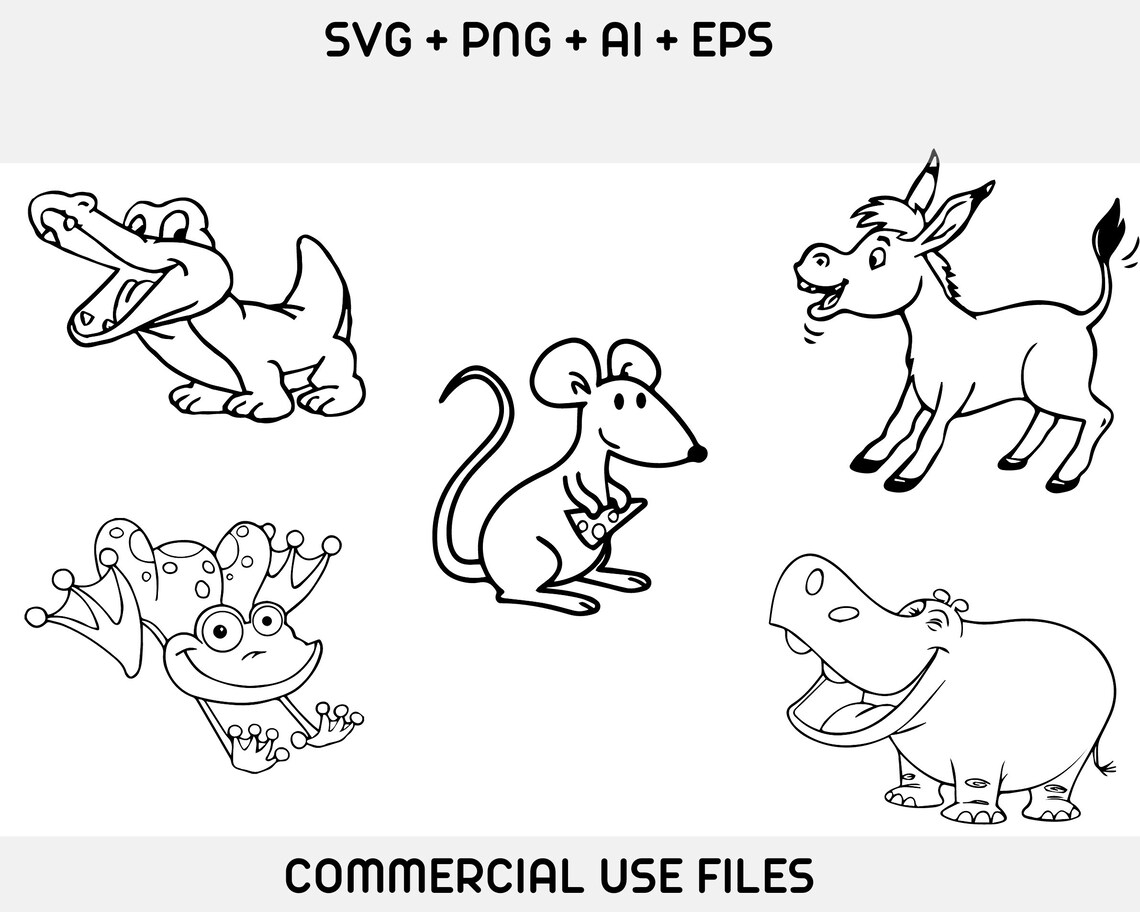 Animal Bundle Svg Doodle Svg Doodle Shapes Svg Cute Animal - Etsy