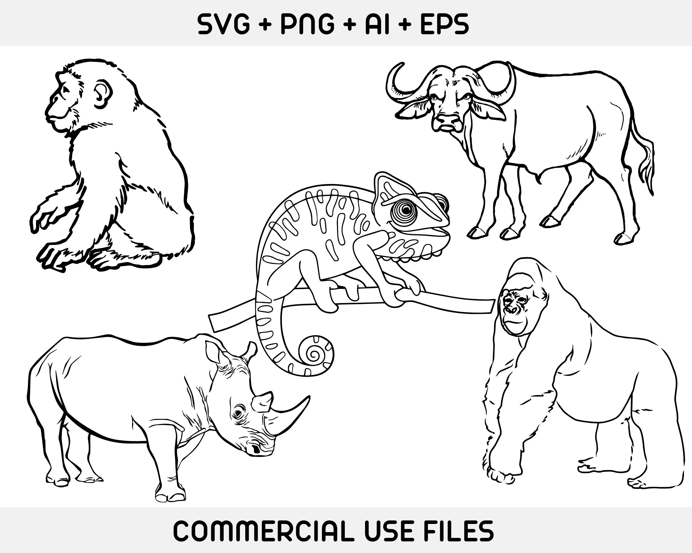 African Animal SVG, African Animal Silhouette, Animal Bundle SVG ...