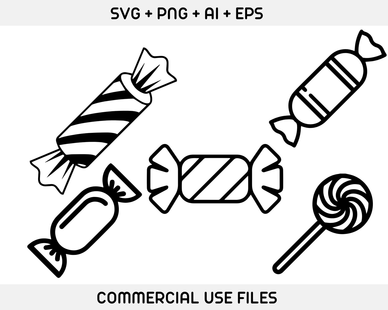 Candy SVG Bundle,candy Vector Candy Clipart,circut Cutting File, Candy ...