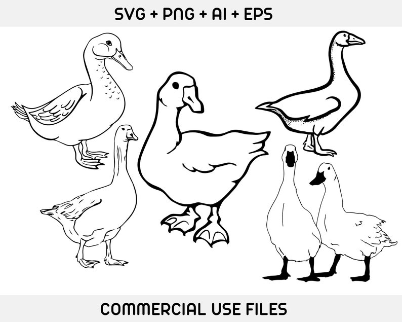 Goose SVG Cut File Flying Geese SVG Goose Silhouette - Etsy