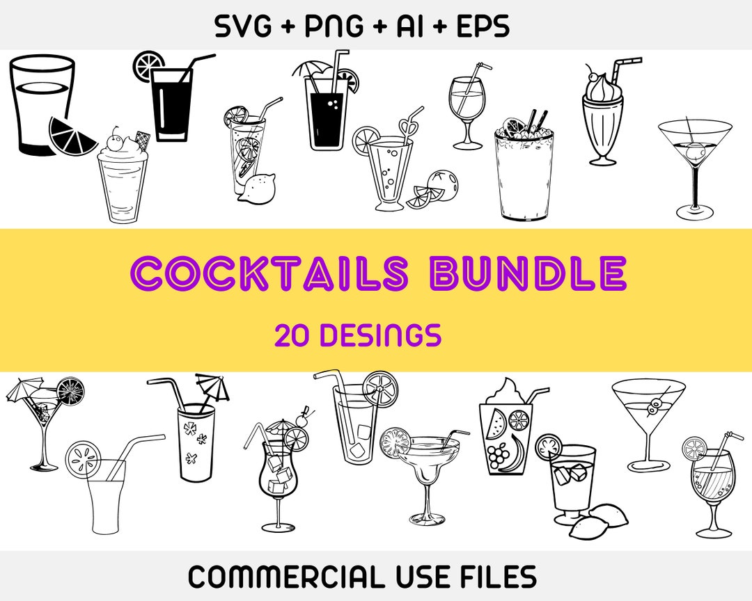 Cocktails SVG, Cocktail Party SVG, Cocktail Clipart, Cocktail SVG ...