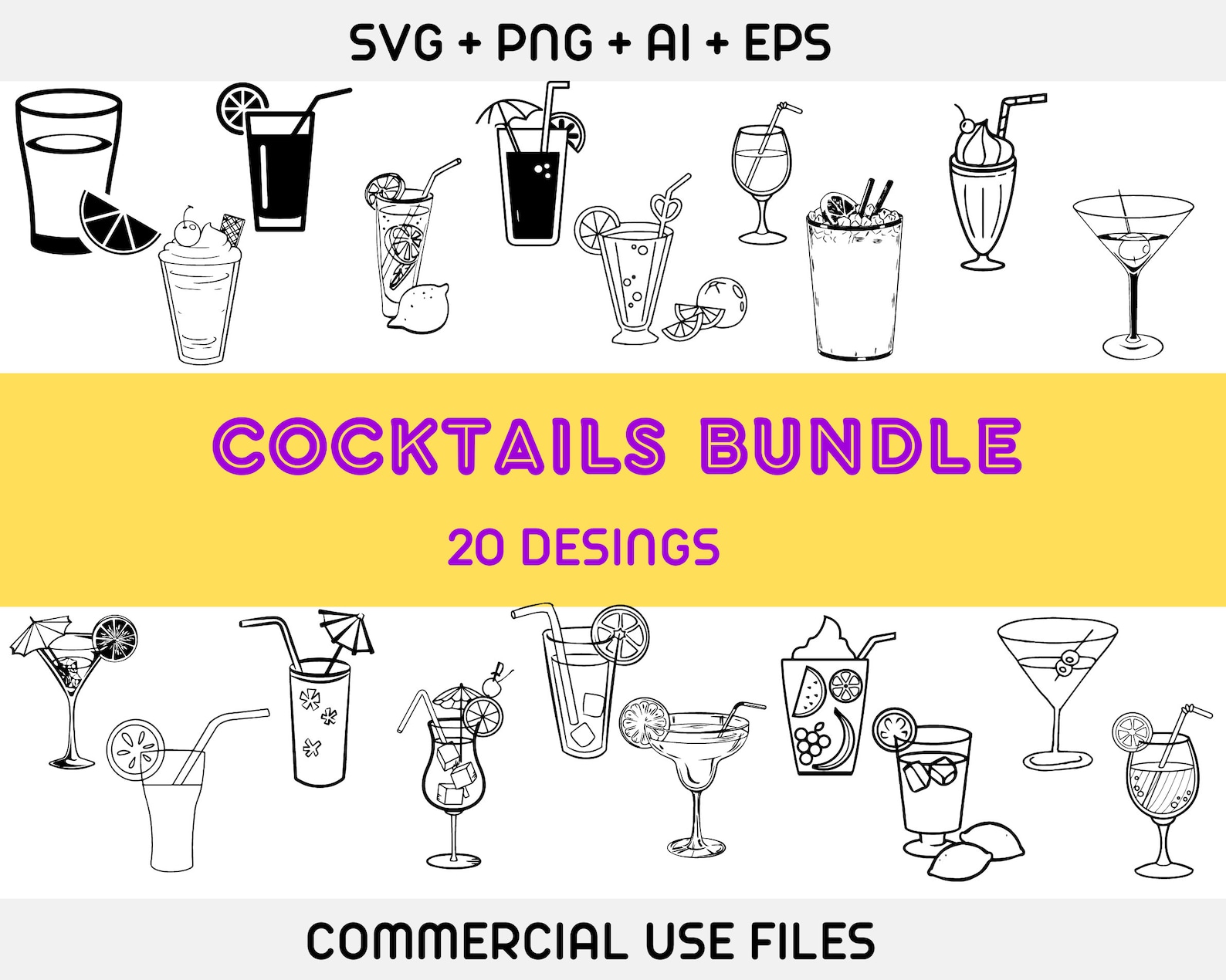 Cocktails SVG, Cocktail Party SVG, Cocktail Clipart, Cocktail SVG ...