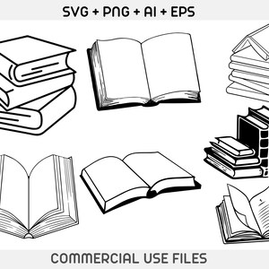 Book SVG, Open Book SVG , Library SVG , School Svg , Monogram , Clipart ...