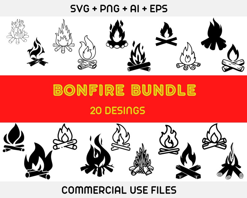 Campfire Svg Bonfire SVG Camping Svg Campfire Clipart Fire - Etsy