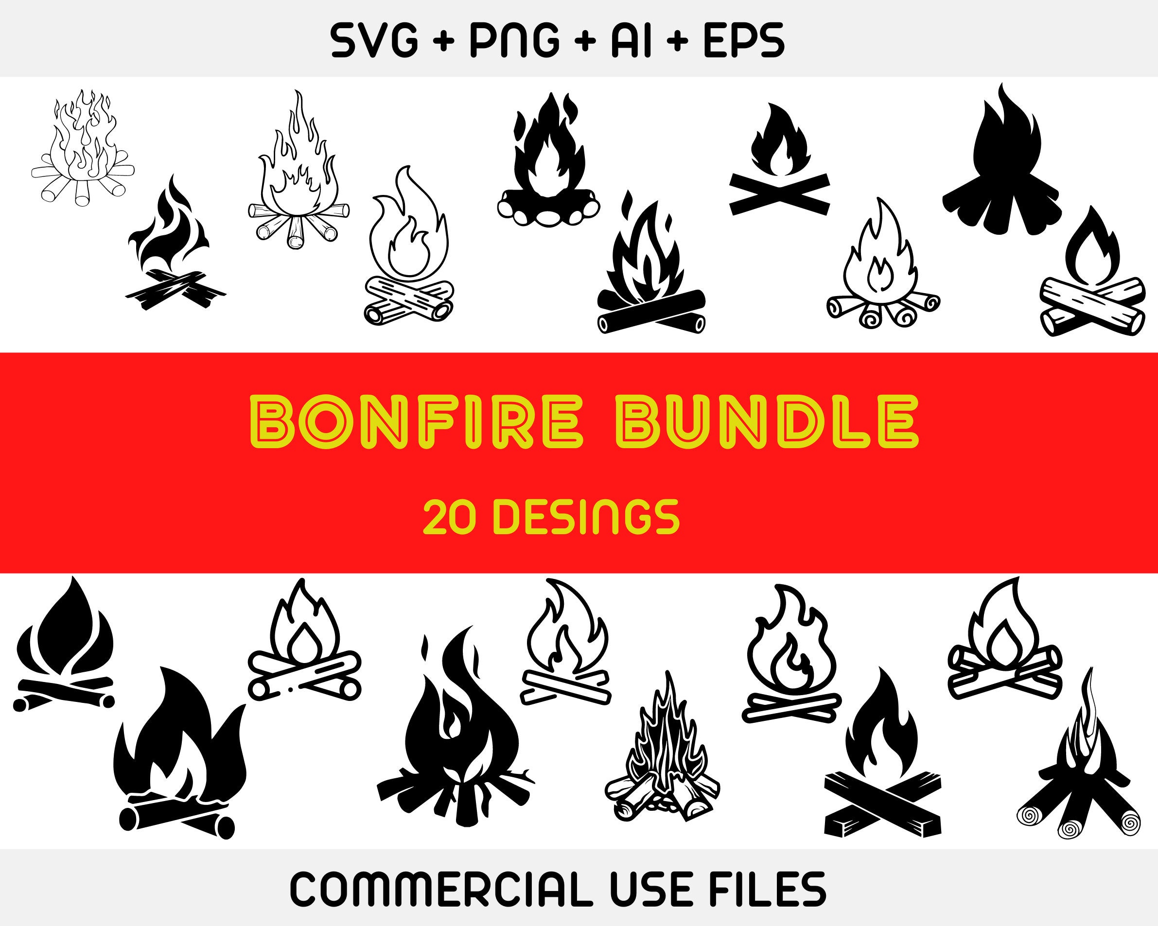 Campfire Svg Bonfire SVG Camping Svg Campfire Clipart Fire - Etsy Canada