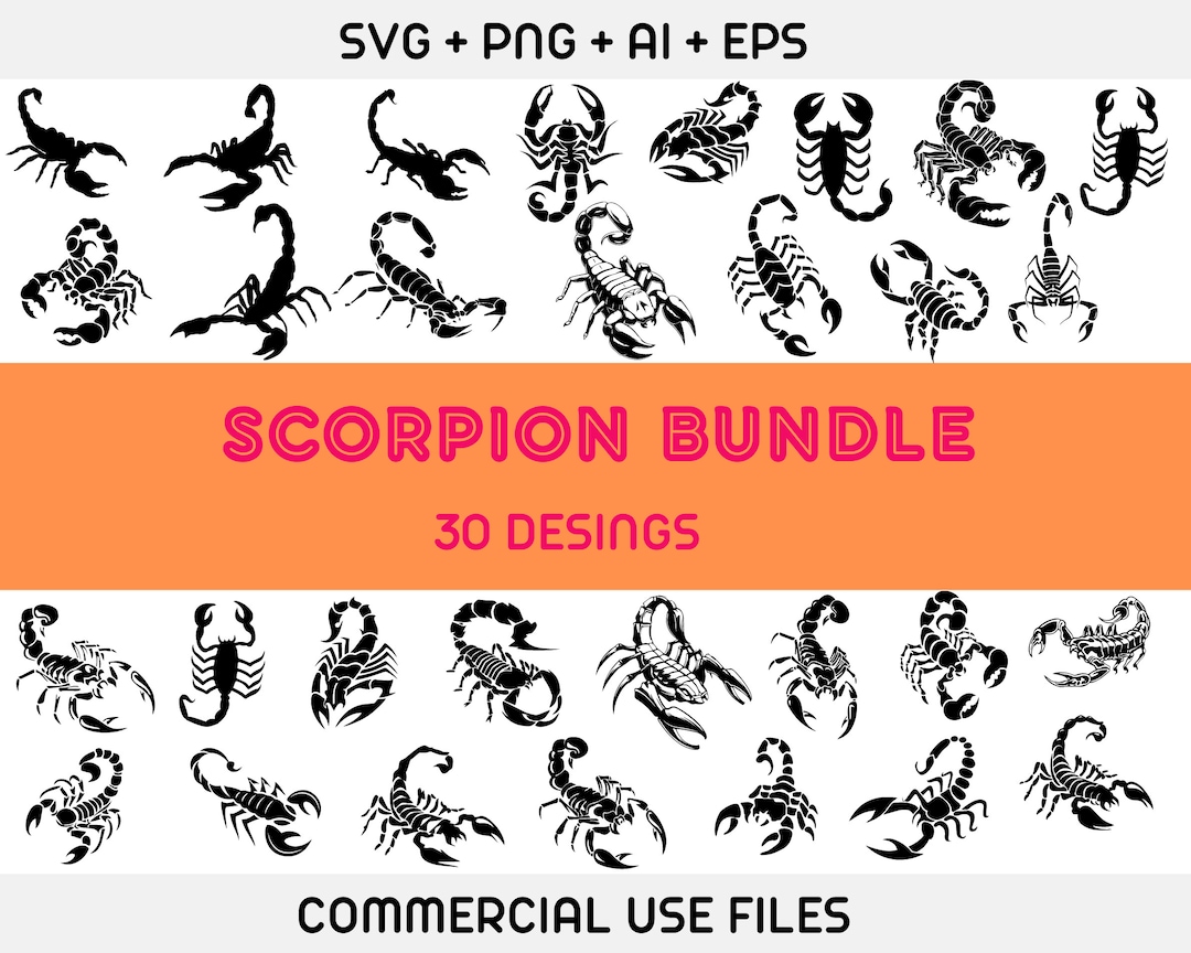 Scorpion SVG Bundle, Scorpion Png, Scorpion Eps,scorpion Silhouette, Scorpion Vector, Scorpion ...