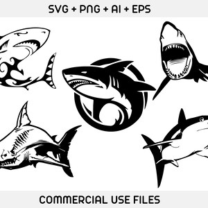 Shark Svg Bundle, Shark Fish Svg, Shark Design Svg, Animal Svg, Baby ...