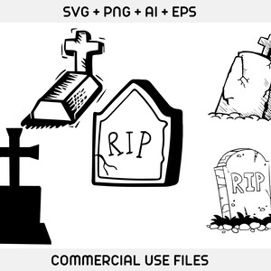 Tombstones SVG, Graveyard SVG, Halloween Graveyard, Tombstones Cut File ...