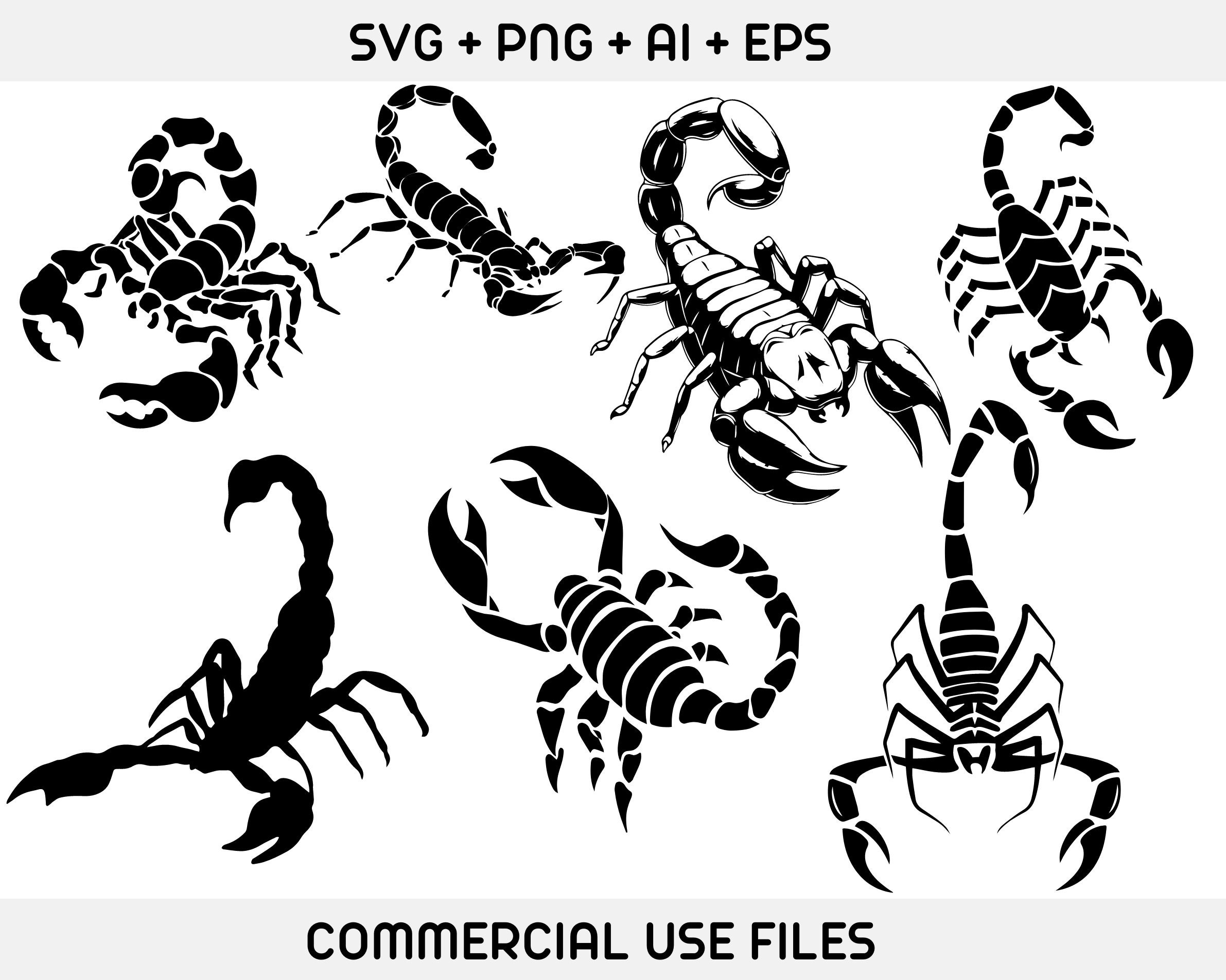 Scorpion SVG Bundle, Scorpion Png, Scorpion Eps,scorpion Silhouette ...