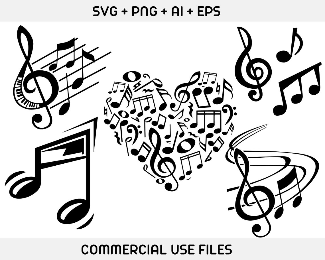 MUSICAL NOTES SVG Guitar Svg Musical Notes Clipart Music - Etsy