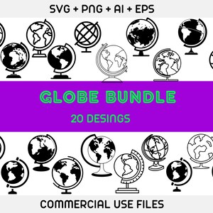 Globe SVG Globe Silhouetteglobe SVG Bundle Planet Earth - Etsy