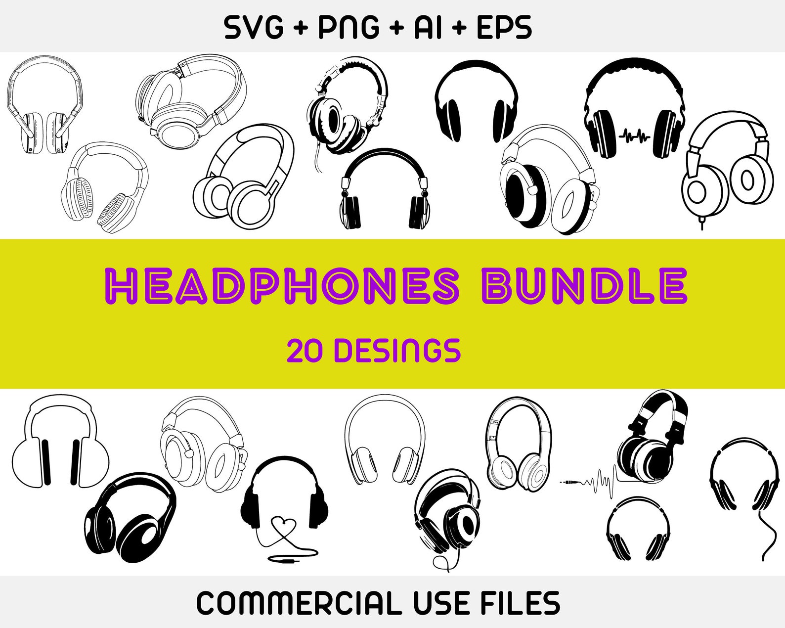 Headphone Svg Headset Svg DJ Svg Music Svgheadphones - Etsy