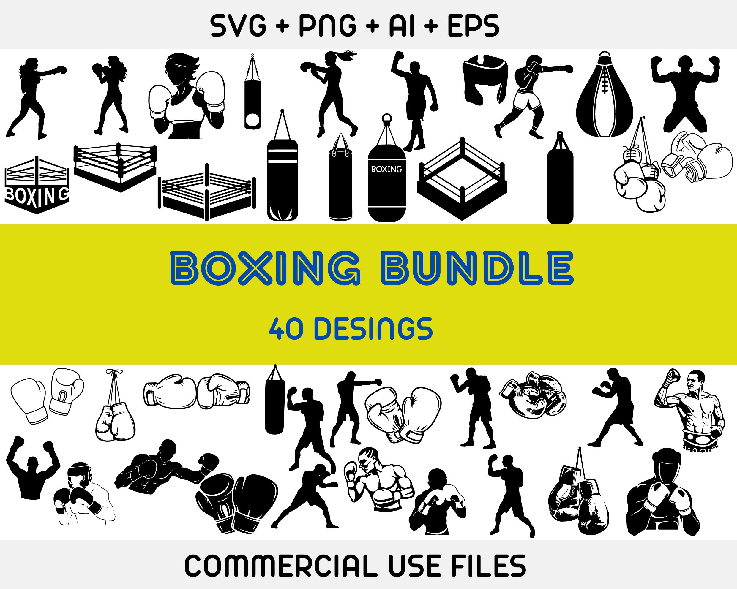 Boxing Svg Bundle Boxing Svg Boxing Silhouette Boxing - Etsy UK