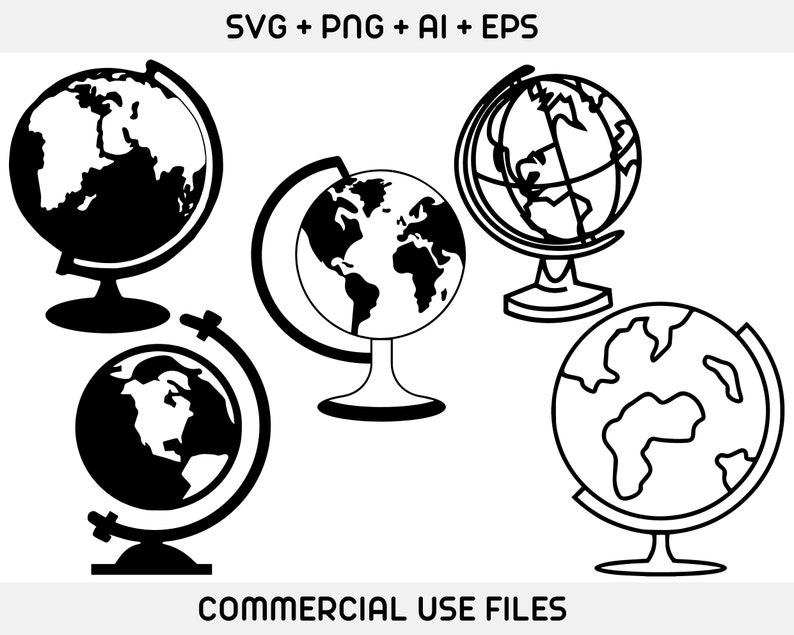Globe SVG Globe Silhouetteglobe SVG Bundle Planet Earth - Etsy