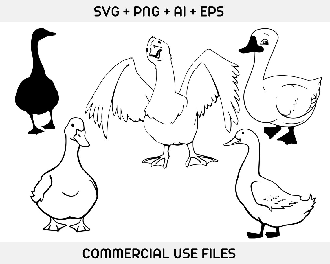 Goose SVG Cut File Flying Geese SVG Goose Silhouette - Etsy