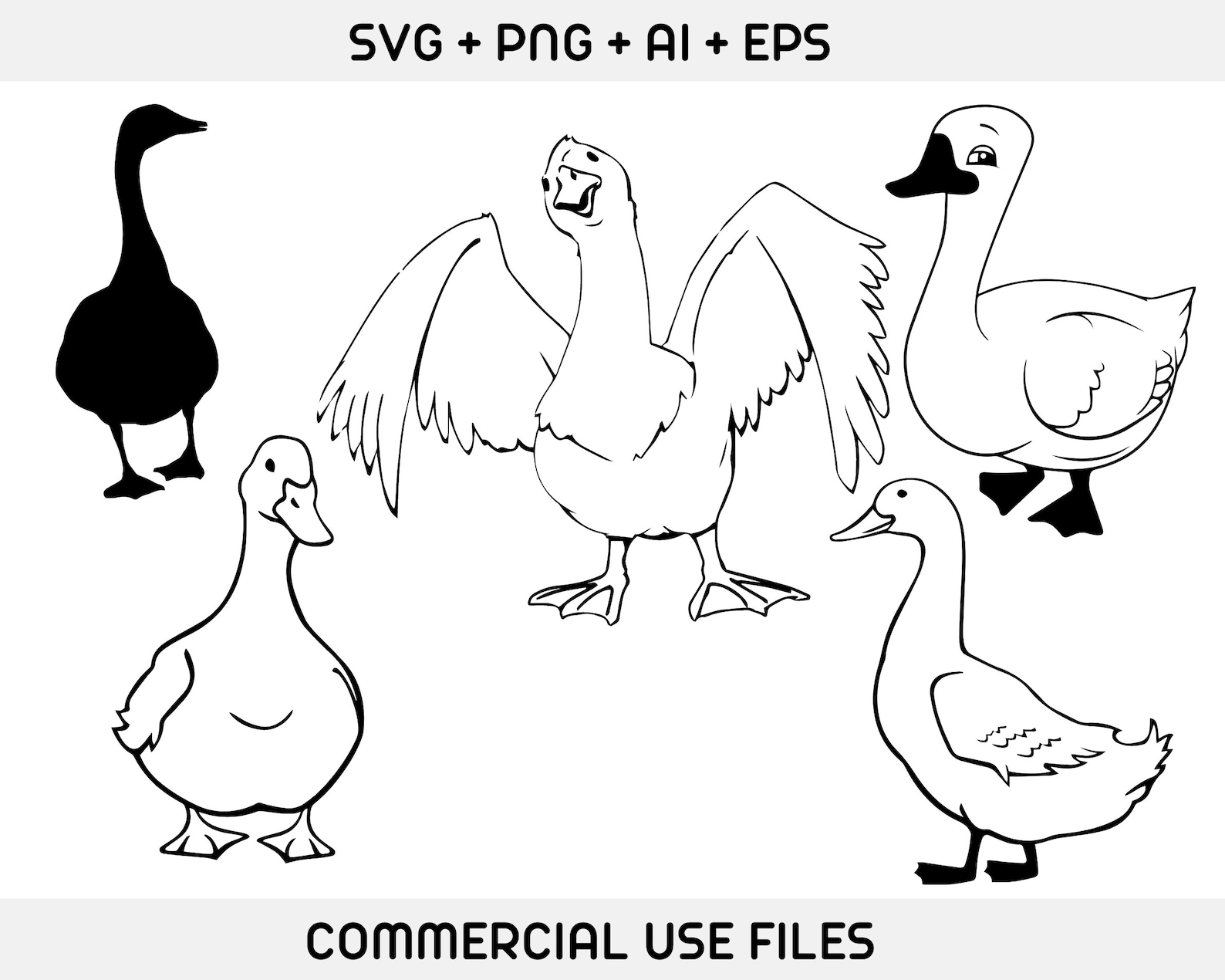 Goose SVG Cut File Flying Geese SVG Goose Silhouette - Etsy