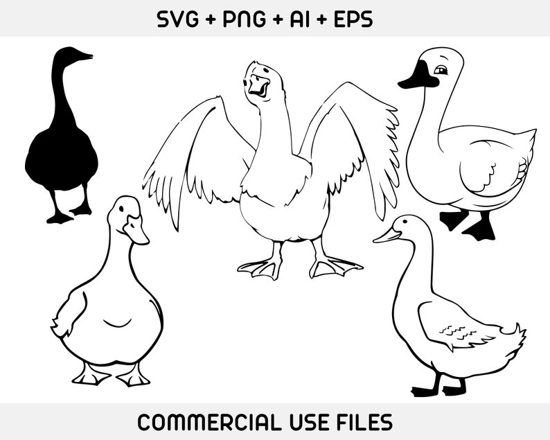 Goose SVG Cut File Flying Geese SVG Goose Silhouette - Etsy