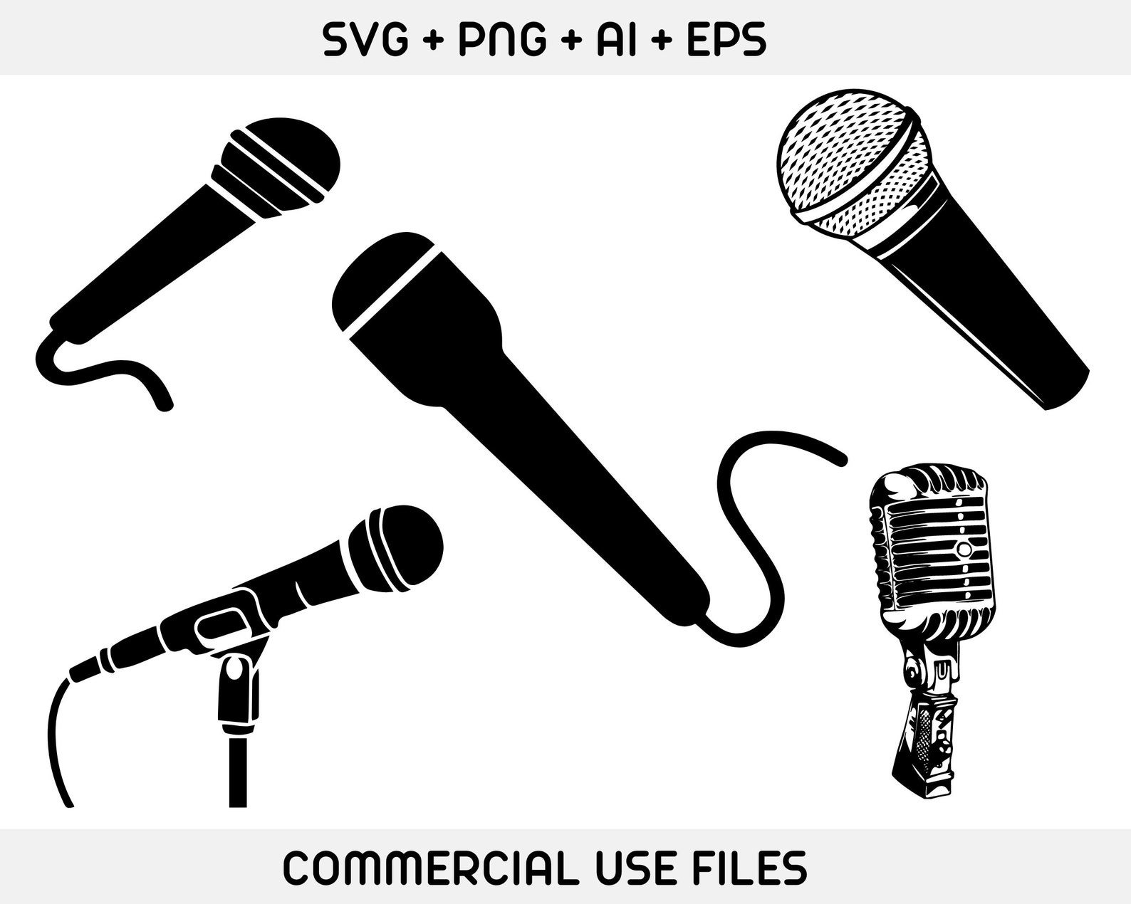 Microphone Svg ,mic Svg ,retro Microphone Svg, Microphone Clipart ...