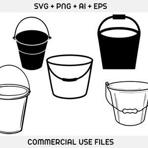 Bucket Svg Bundle, Bucket Svg, Bucket Silhouette, Water Bucket Svg ...