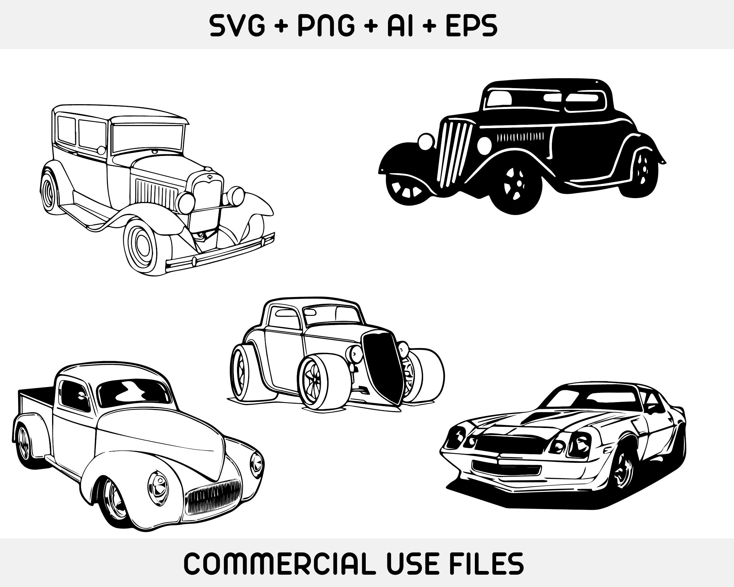 Retro Cars SVG Bundle Retro Car Silhouette Svg Classic Car - Etsy