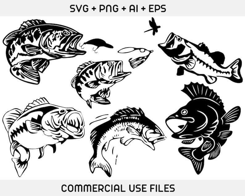 Perch Fish Svg, Fishing Svg,perch Svg Bundle, Perch Clipart, Perch ...