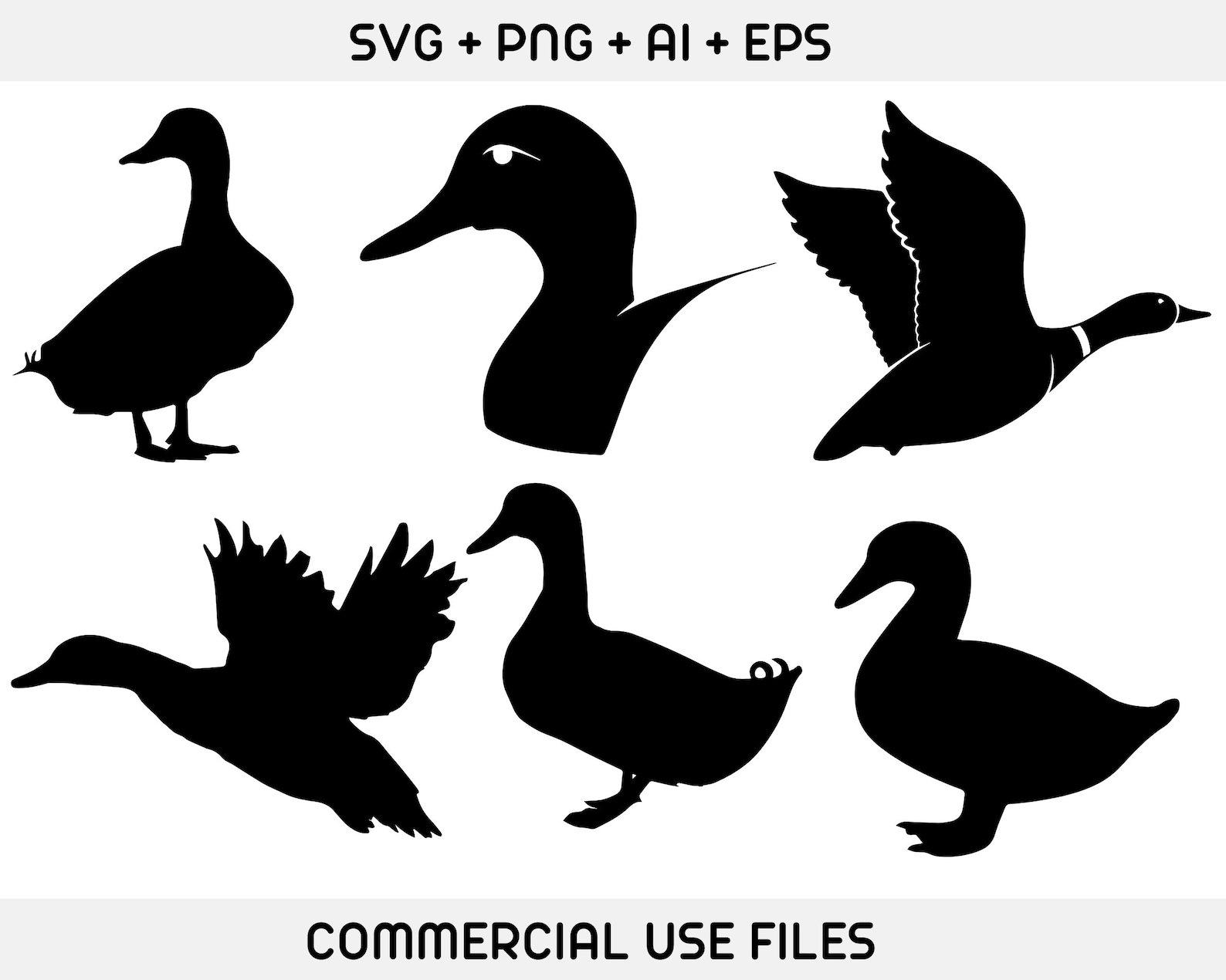 Duck SVG Animal Svgduck Silhouettesvg Cut Filesduck Bundle - Etsy